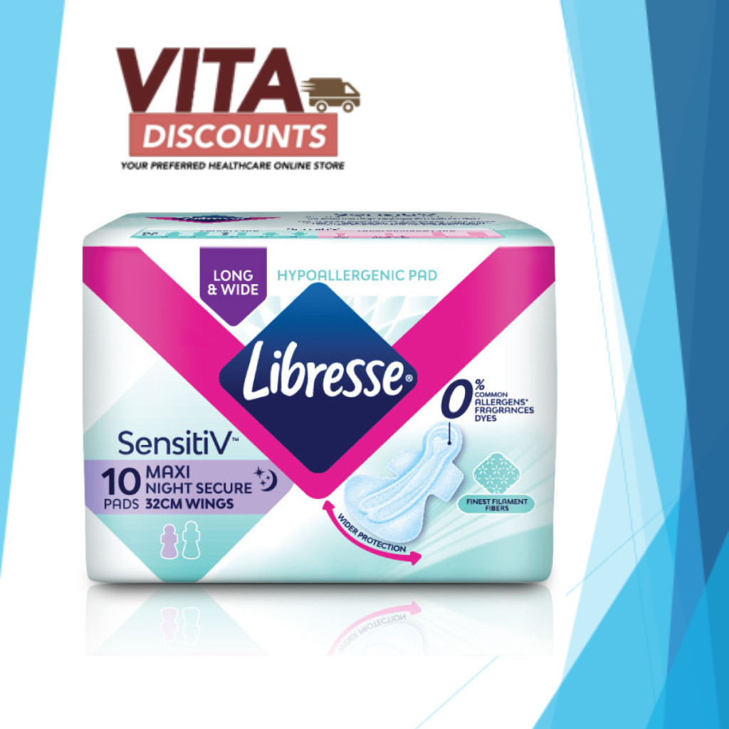 LIBRESSE SENSITIV MAXI NIGHT SECURE WINGS 10S | Shopee Malaysia