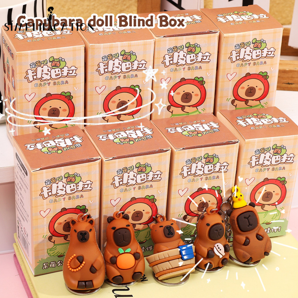 Creative Cartoon Capybara Keychains Blind Box - Cute Anime Capibala ...
