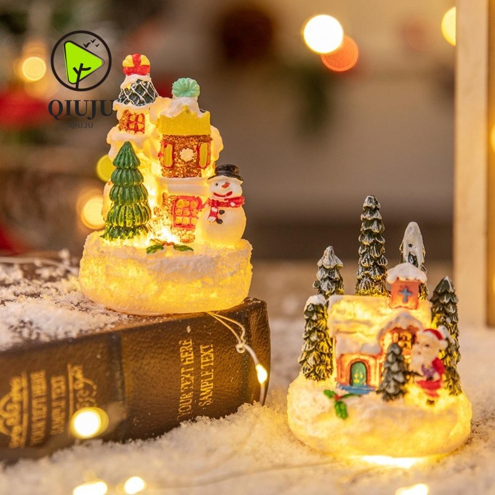 QIUJUU LED Christmas Gingerbread House, Light-up Building Battery ...