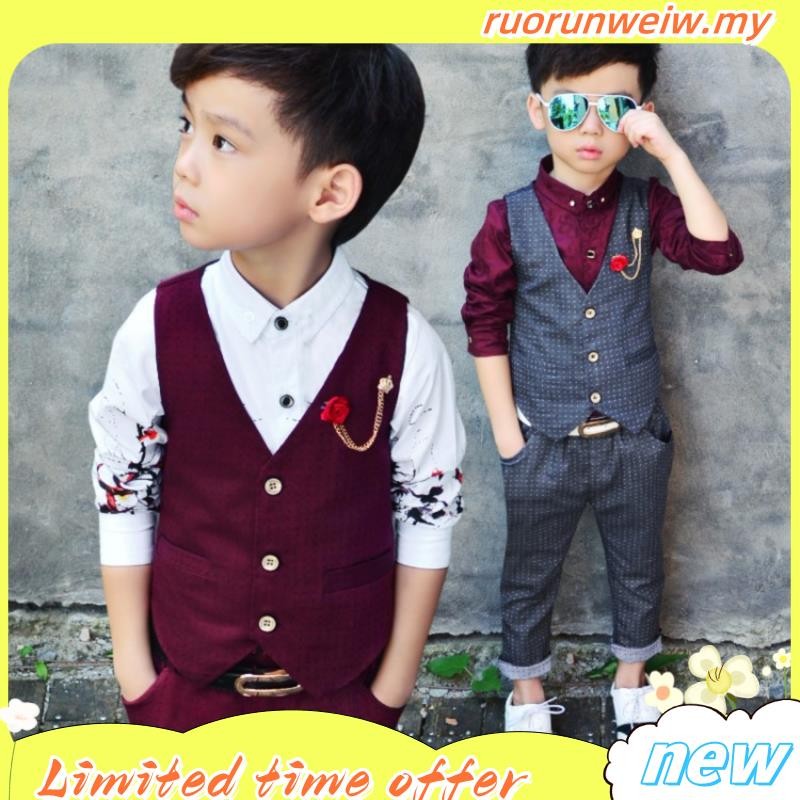 Kids Sets for Boys Formal Blazer Dress Suits Kids Wedding Sets Vest ...