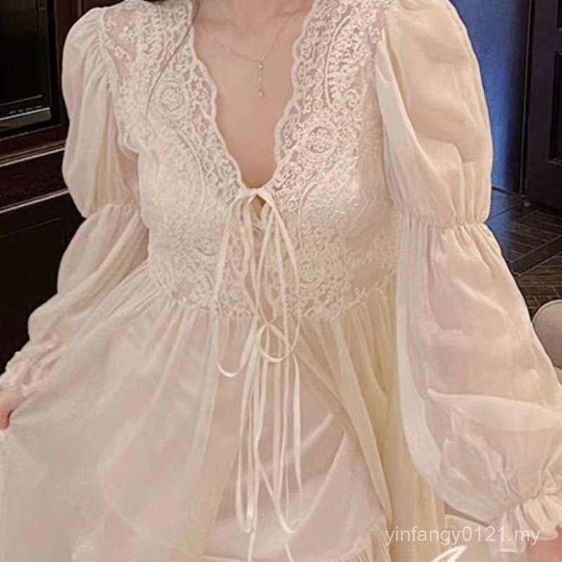 Morning Robe Very Fairy Very Female Pajamas Retro Elegant Sexy Palace ...