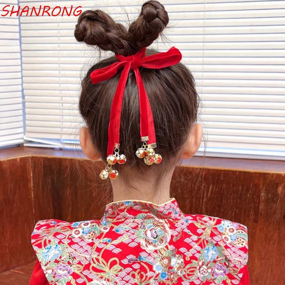 SHANRONG New Year Hair Rope, Butterfly Tassel Satin Red Long Headband ...
