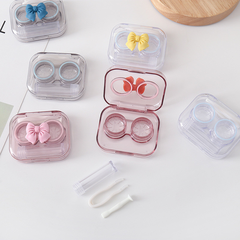 Ins Cute Transparent Contact Lens Case Girls Double Box Cosmetic Pupil ...