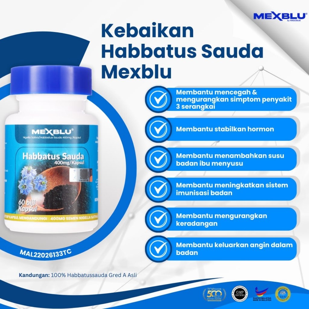 Mexblue by Magic Blue Kapsul Habbatus Sauda HALAL Lulus KKM Black Seed ...