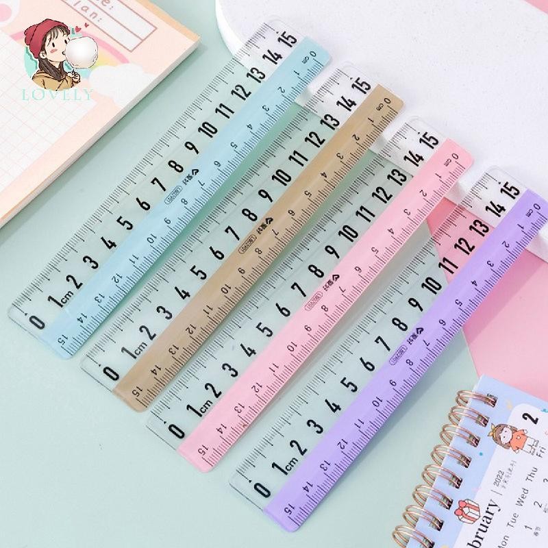 Ruler Plastic Ruler Clear Transparent Ruler 15cm Measuring Tool Double ...