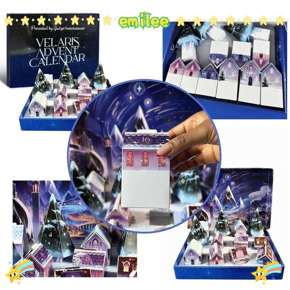 EMIL Christmas Advent Calendar 2024, House Shape With Jewels&Stationary ...