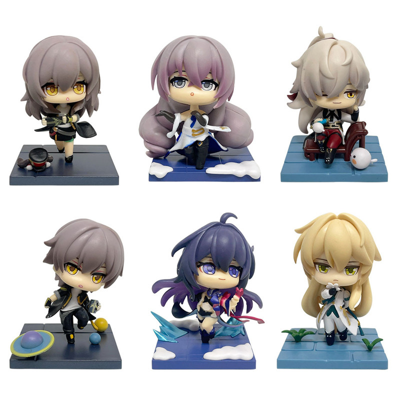 6Pcs/Set 6-9cm Honkai: Star Rail Game Figure Seele Jing Yuan Q Version ...