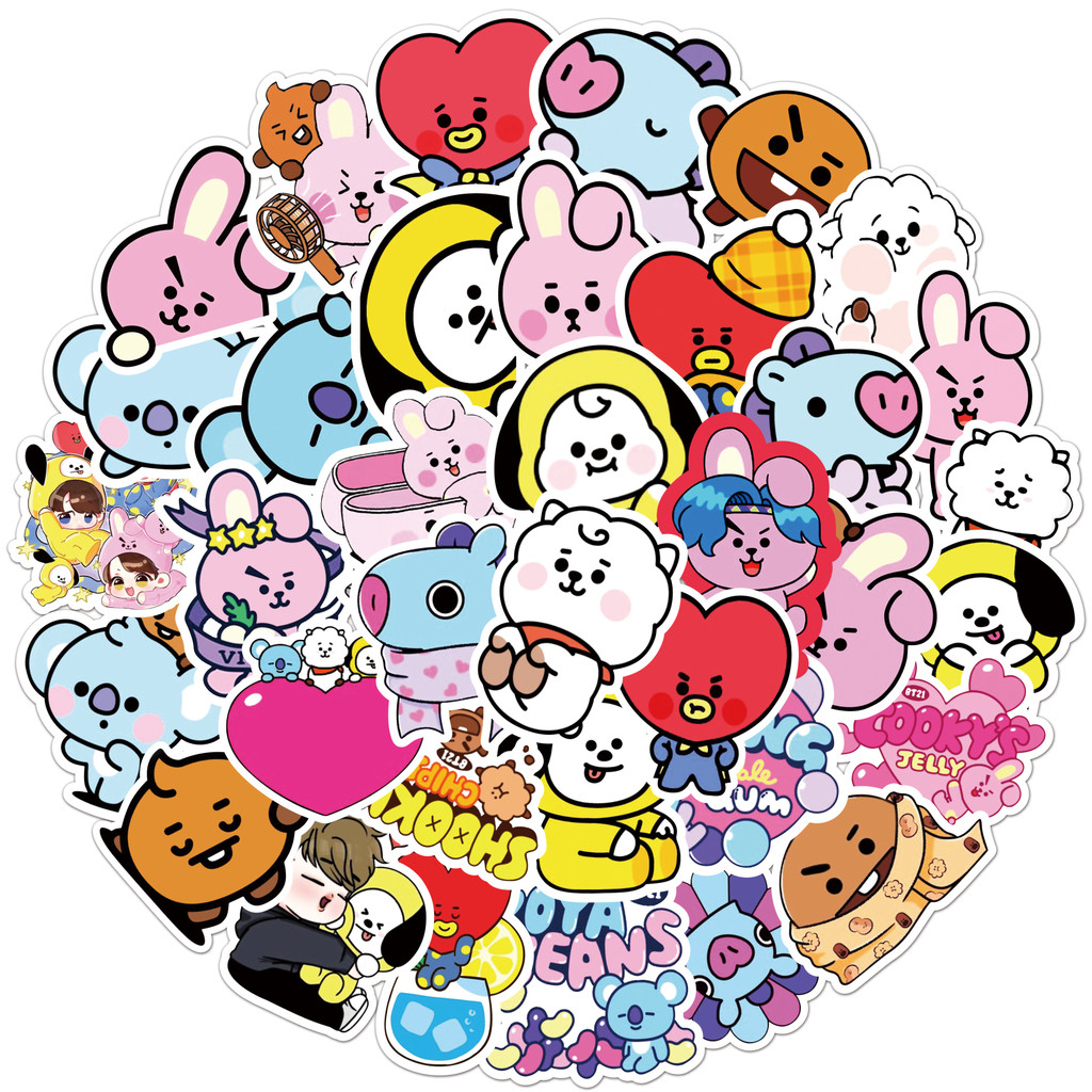 BTS Q-vision Doodle Sticker Pack (50 Designs) | Removable K-Pop Decals ...