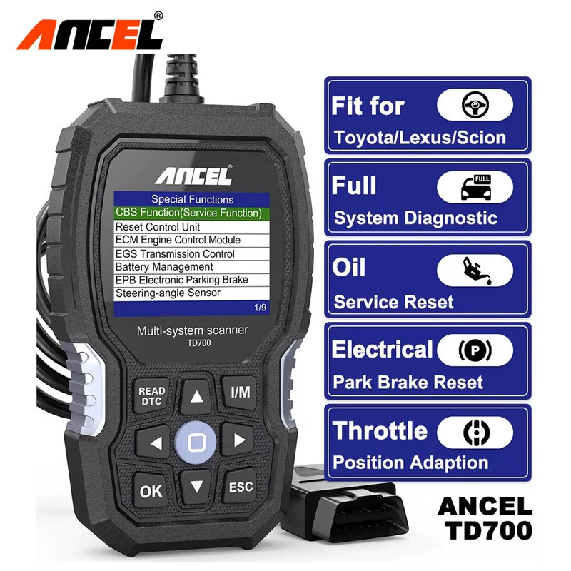 Ancel TD700 OBD2 Scanner for Toyota/Lexus/Scion All System Transmission ...