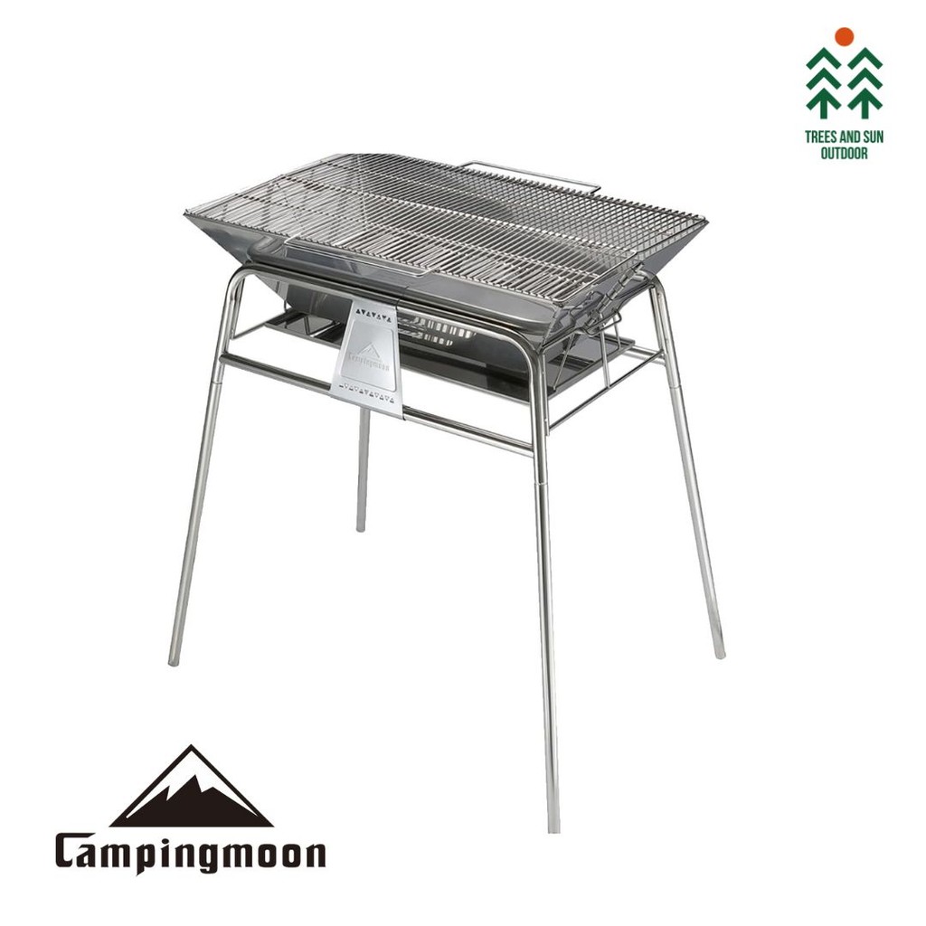 Campingmoon MT-5-MAX Large Folding Charcoal Grill BBQ Stainless Steel Stand | Shopee Malaysia