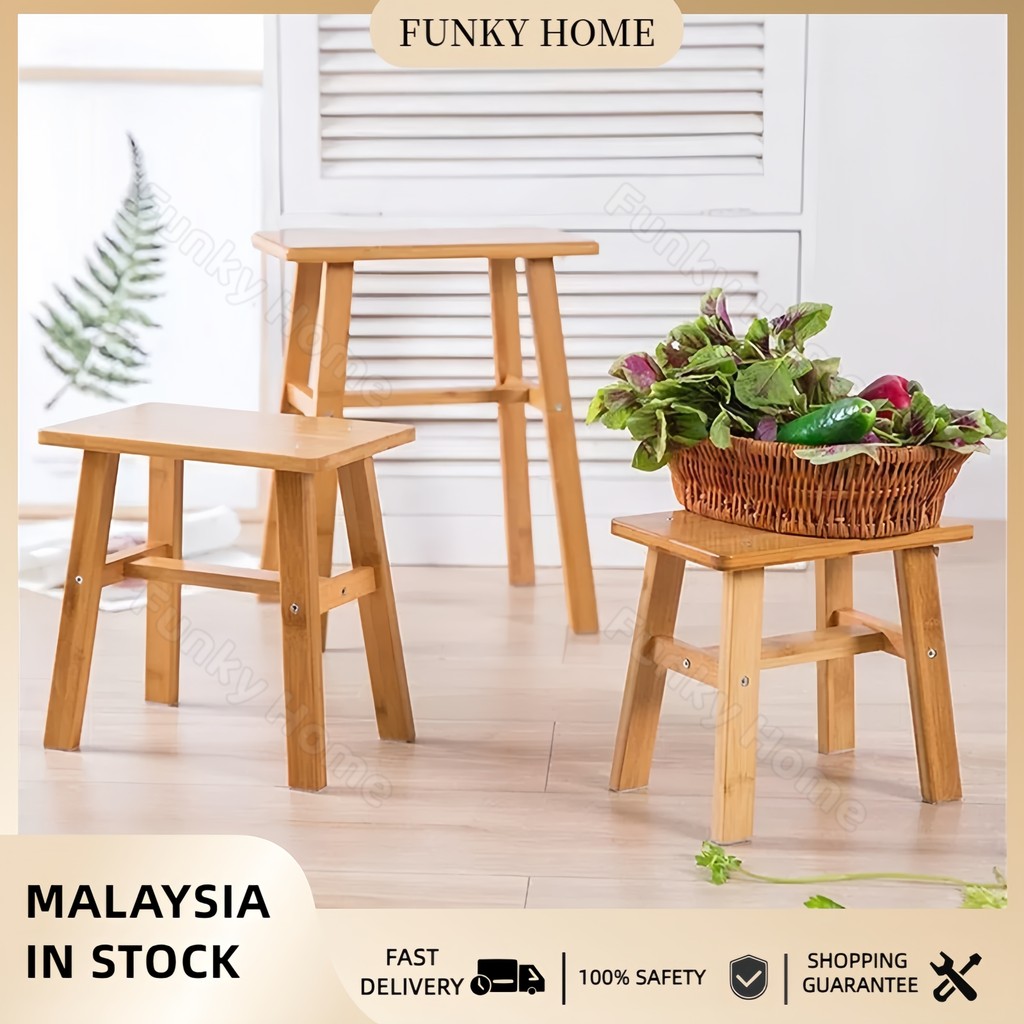 Funky Home-Multi-functional Bamboo Wooden Step Stool Strong Load ...