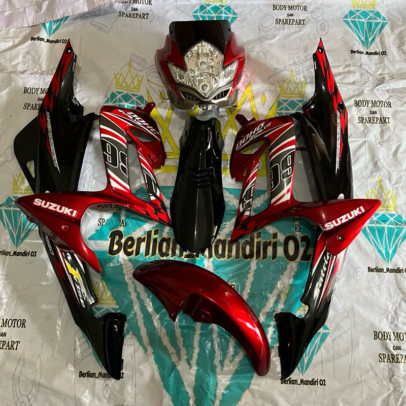 HITAM MERAH PUTIH Soft full body Cover for suzuki satria Fu barong ...