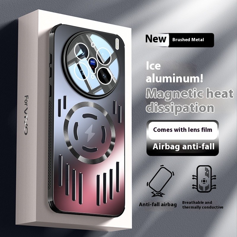 Luxury Ice Feeling Hollow Heat Dissipation Magnetic Frosted Case For VIVO X200 Ultra X200 Pro ...