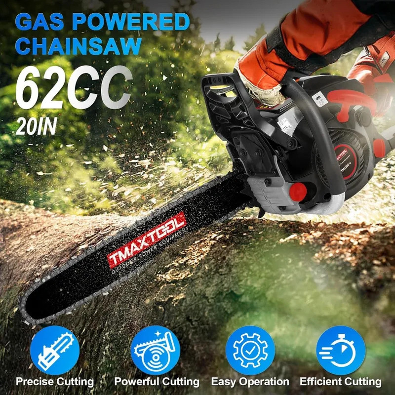 Gas Chainsaw, 20 Inch 16Inch Chain Saw, Gas Powered Chainsaws, 3.5-HP 2 ...