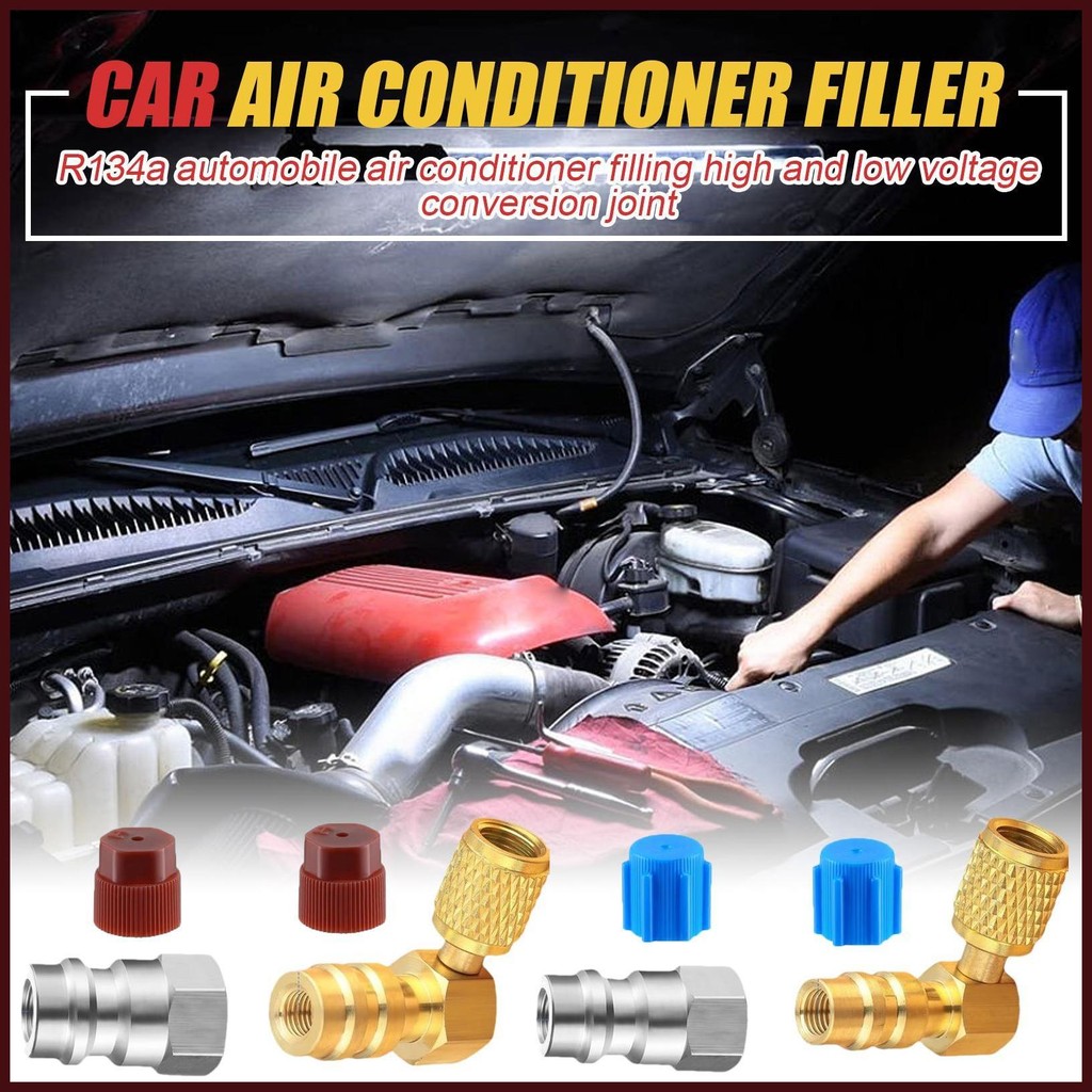 R134a AC Fitting Adapter Kit Quick Coupler Valve Adapter R12 To R134a ...