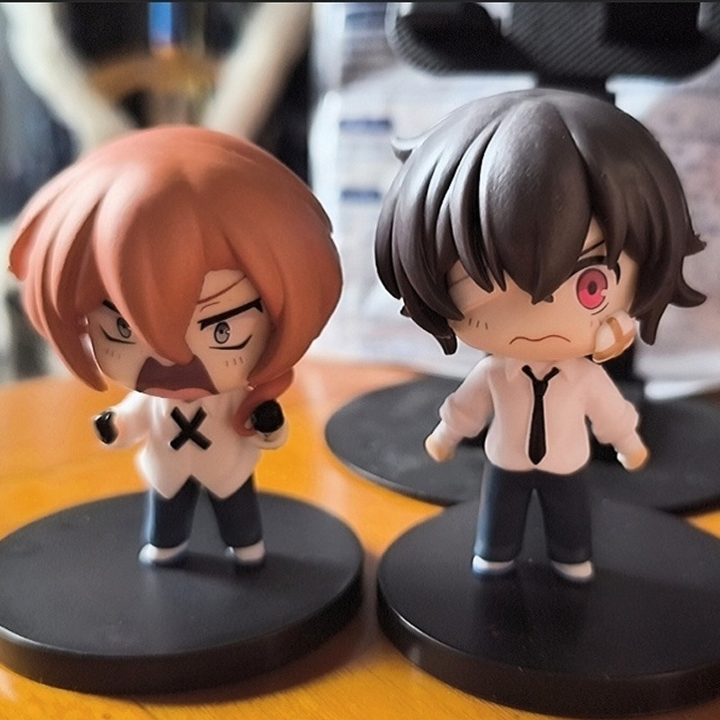Anime Bungo Stray Dogs Figure Dazai osamu Nakahara Chuuya Q Version Pvc ...