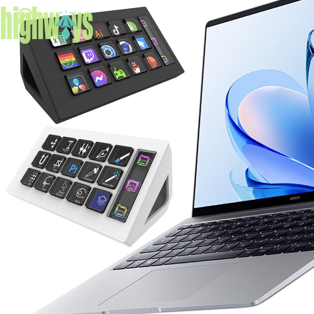 For StreamDeck Mini Visual Keyboard 15 Keys LCD Button Controller Visual Keyboard Studio ...