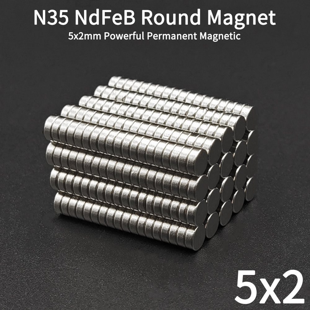 5x2 mm Small Neodymium Magnet 5mm x 2mm NdFeB Round Super Powerful ...