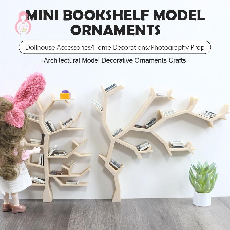 [MMBB] 1/12 Dollhouse Simulation Bookshelf Floor Rack Tree Shaped ...