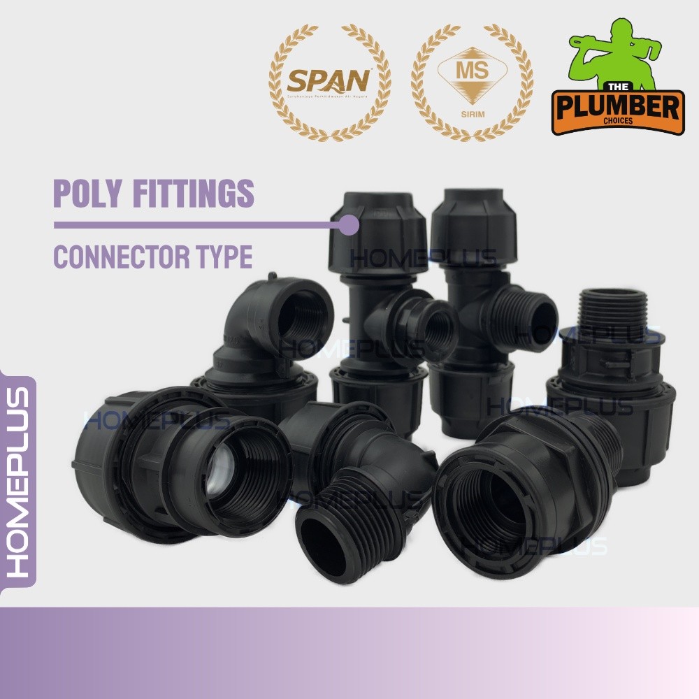 Homeplus HDPE PP Sirim Span Female Connector Type Poly Fitting Fittings Pipe FTA Male Socket ...