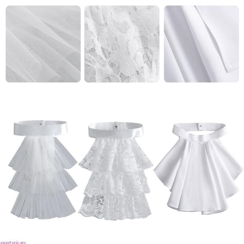 sweety Detachable Ruffled Jabot Collar Multilayered Lace Collar for ...