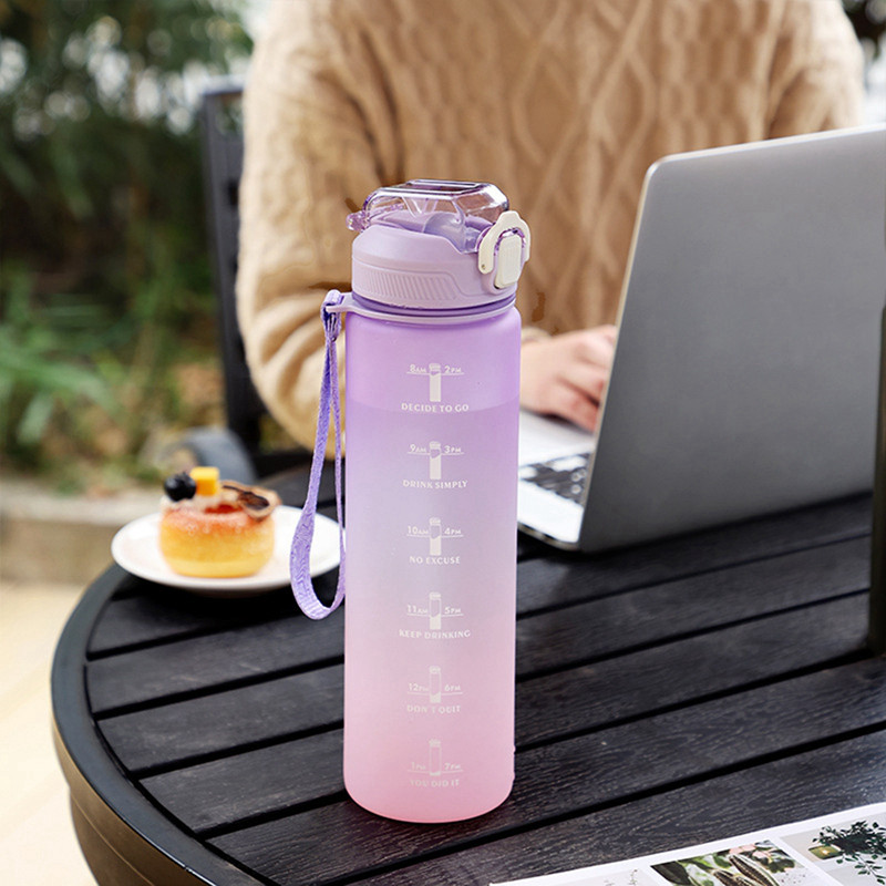 BCF Water Bottle 1 L, Water Bottle With Time Markings And Straw, Leak ...