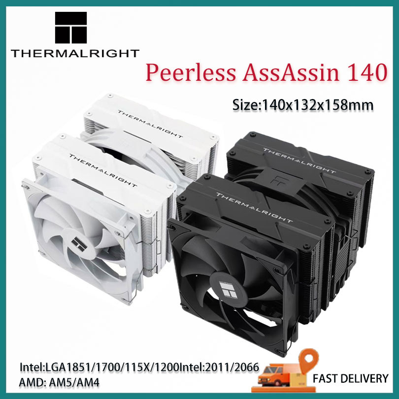 Thermalright PA140 black/white twin tower heat sink CPU fan 6 heat pipe ...