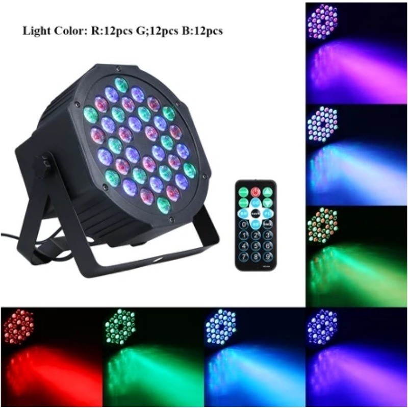 18/36 LED Disco Lights RGB Stage Lights Remote Control Par Lights 7 ...