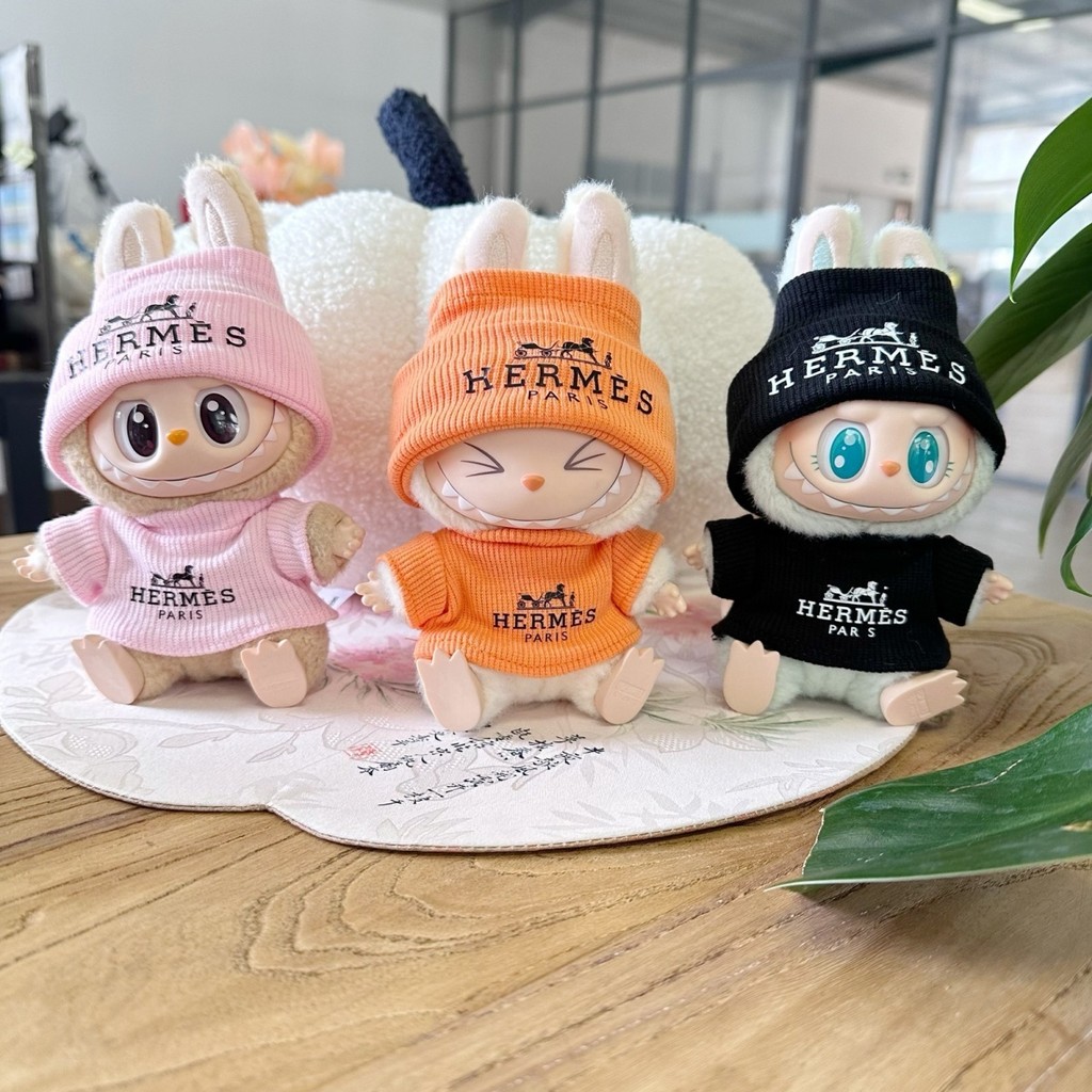 15cm Labubu Clothes Vinyl Labub Doll Sitting Party Luxury Clothes Two ...