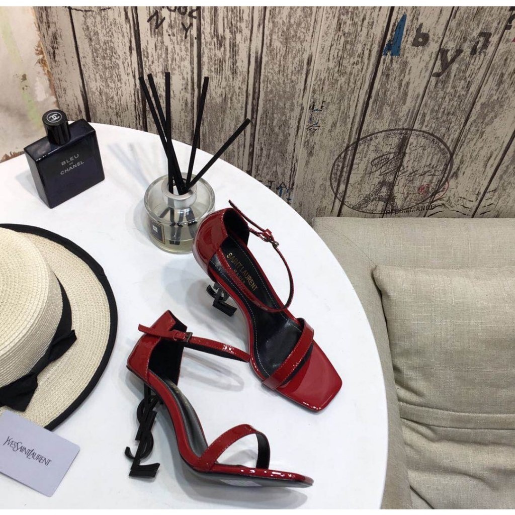 Ysl Classic Style Letter Shaped Heel High Heel Sandals | Shopee Malaysia