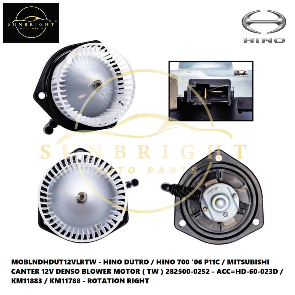 HINO DUTRO / HINO 700 P11C / MITSUBISHI CANTER 12V DENSO BLOWER MOTOR ...