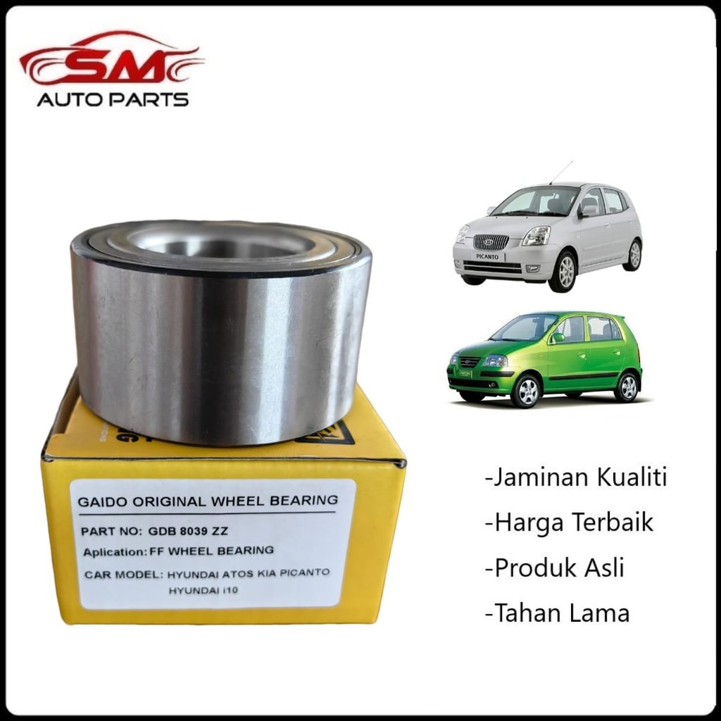 Gaido Front Wheel Bearing - Hyundai Atos / Getz / Accent / i10 / Coupe ...