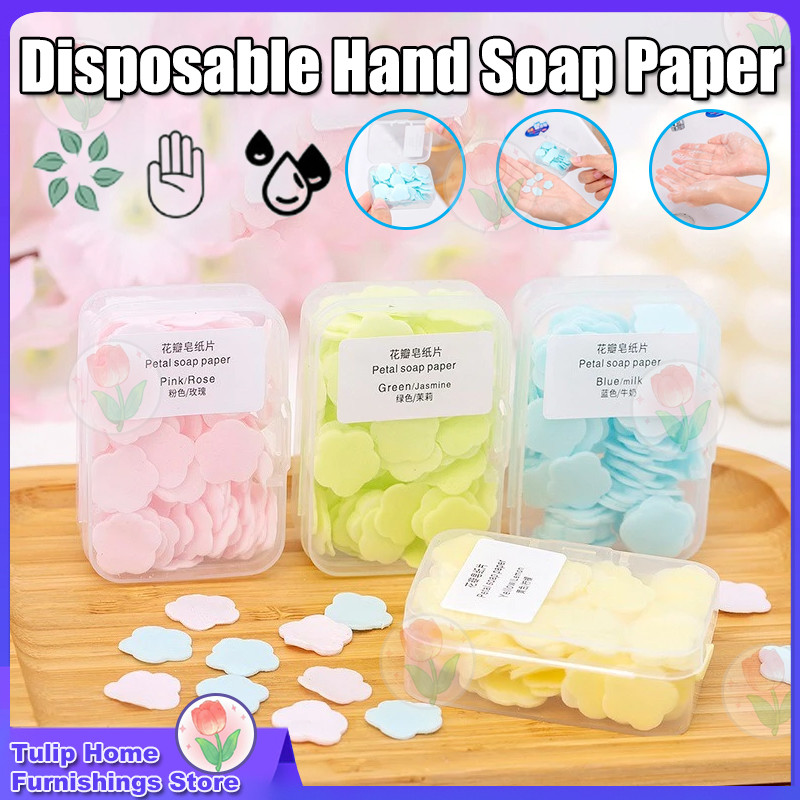 Portable Hand Wash Soap Tablet Mini Flower Soap Pieces Travel Boxed ...