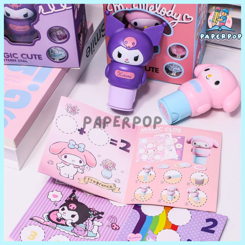 Cute Children Magic Stickers Stamp Sanrio Seal Toy Rewards Magical Girl ...
