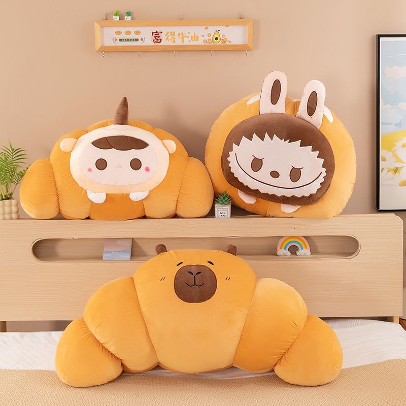 Bantal peluk labubu Creative Kapibara Croissant Bag labubu Plush Toy ...