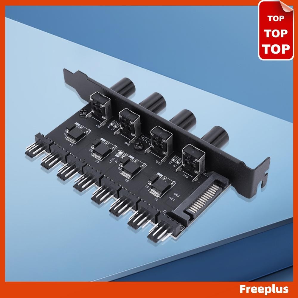 PC Chassis Fan Hub SATA/4 Pin Adapter PWM Hub Speed Controller 8 ...