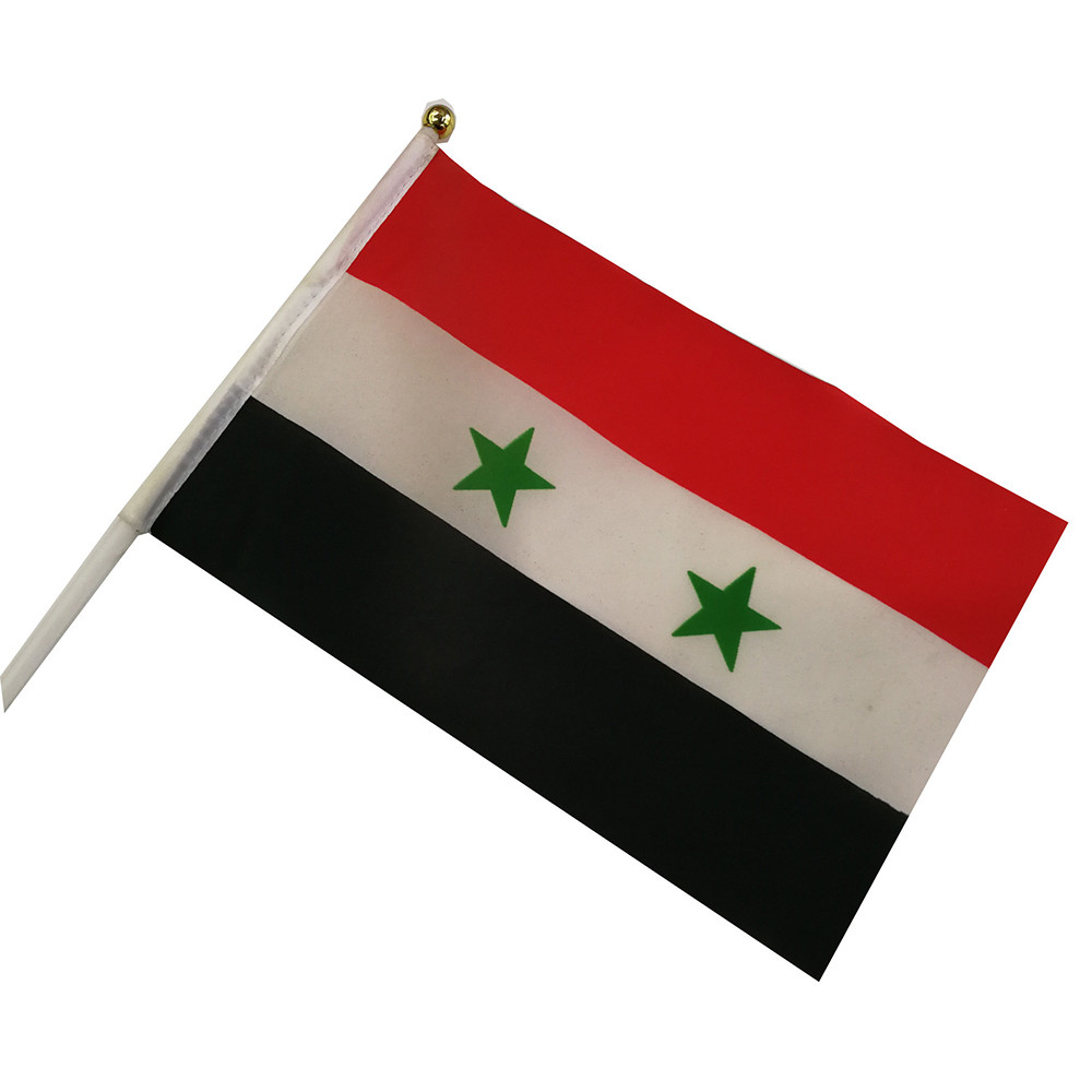 Hand Held Small Mini Flag Syria Syrians Flag Stick Flag Round Top ...