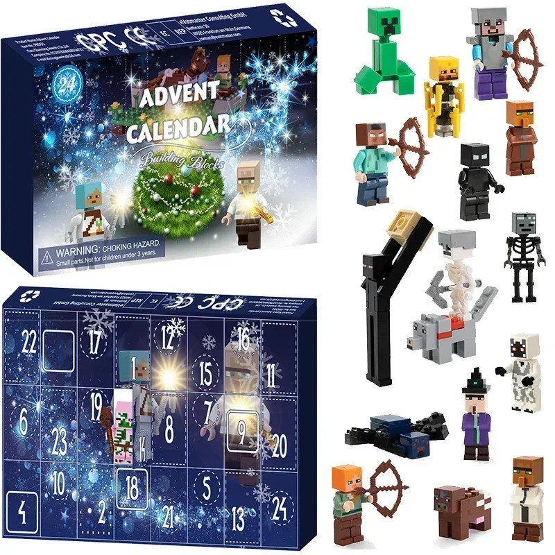 24Pcs/Box Minecraft Robort Figure Christmas Advent Calendar Surprise ...