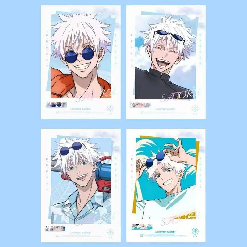 4Pcs/Set Anime Jujutsu Kaisen Card Satoru Gojo Cosplay Rounded Corners ...