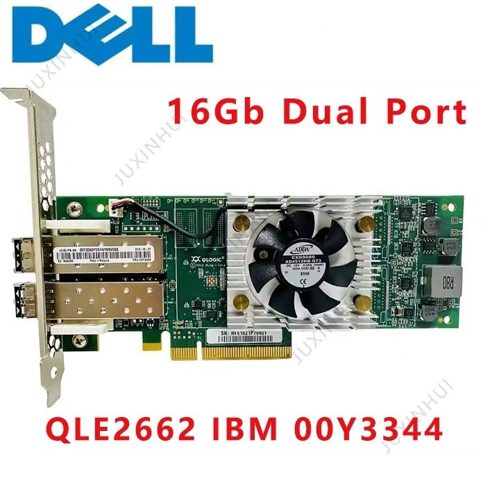 DELL QLE2662-DEL QLE2662 IBM 00Y3344 16Gb Dual Port Fibre Channel PCIe Network Adapter HBA, PCIe ...