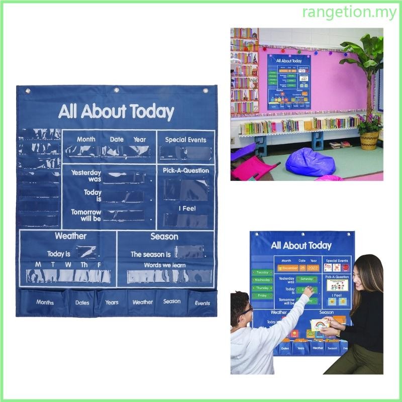 RAN Classroom Calendar Pocket Chart All About Today Chart Set with 190 ...
