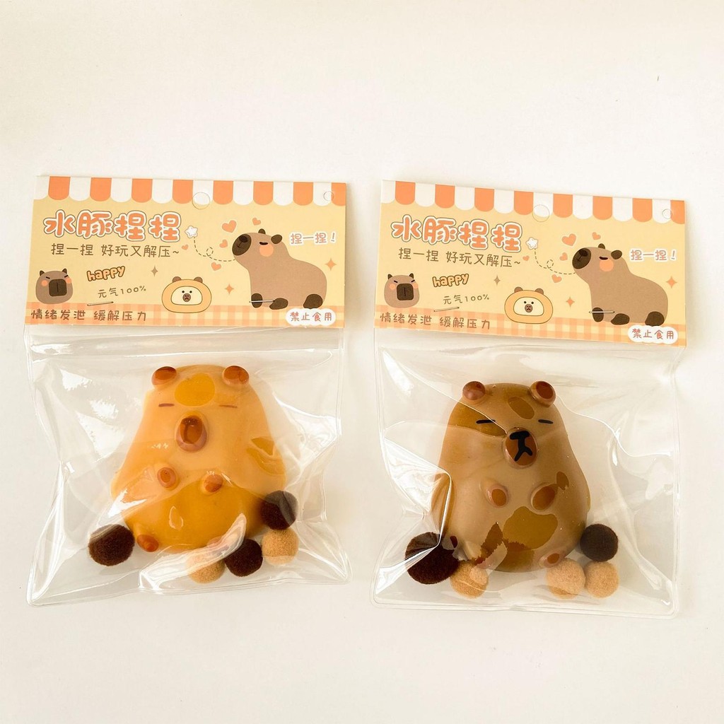 Squeeze Fidget Toys Cute Stress Squeeze Toy Capybara Toy With Bell Soft ...