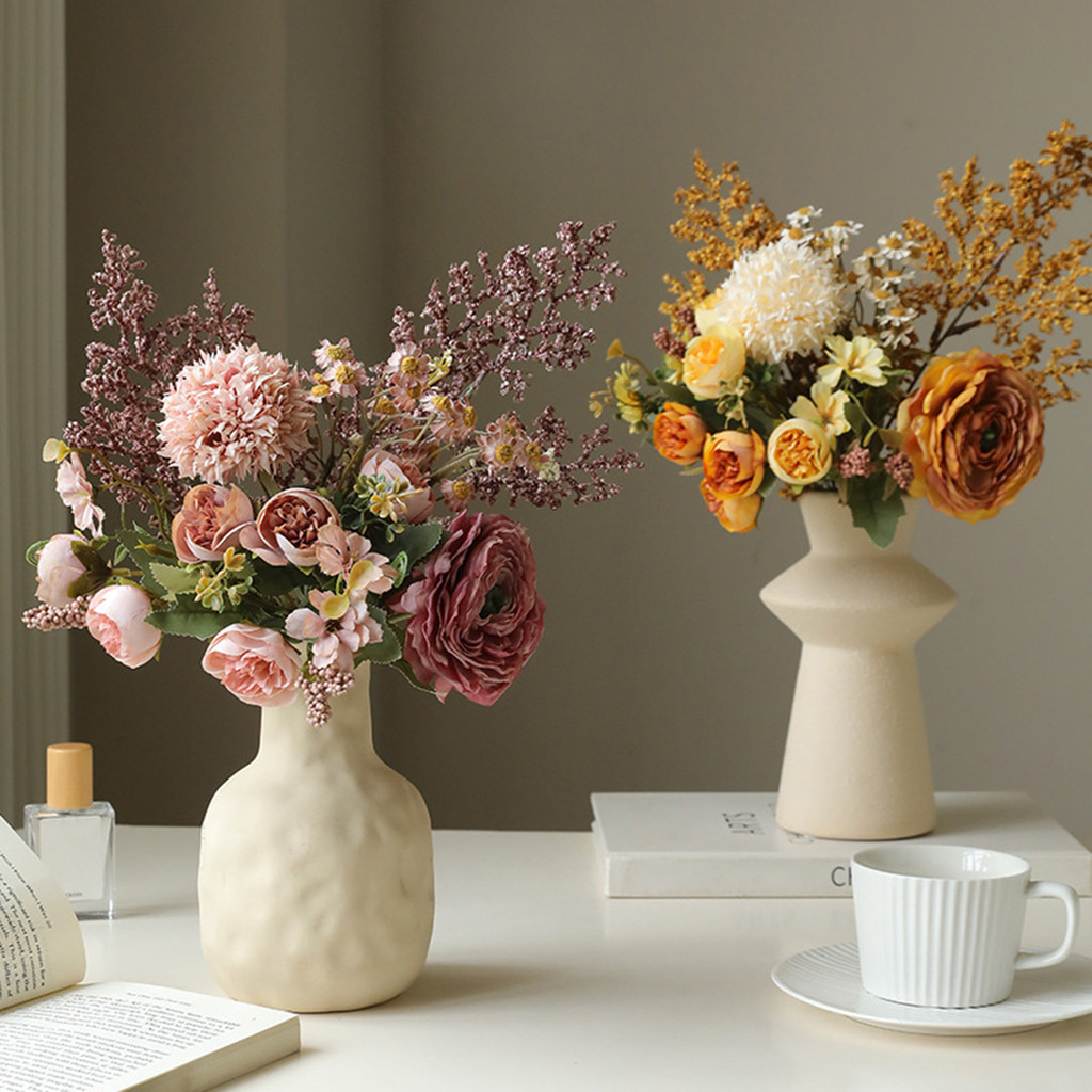 SPE- Artificial Flower Bouquet Realistic Fake Silk Flower Wedding Home ...