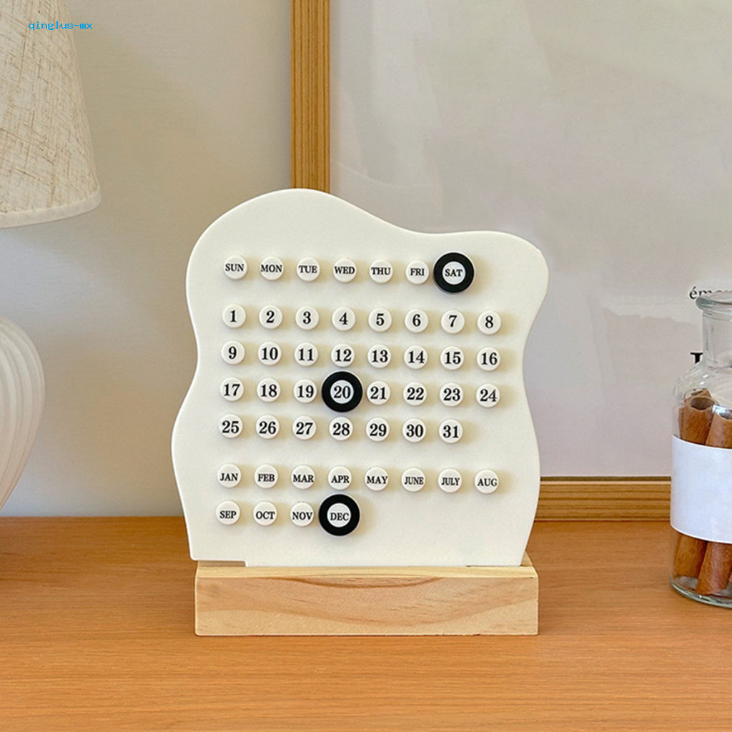QG Minimalist Desk Calendar Wooden Desk Calendar Modern Acrylic ...