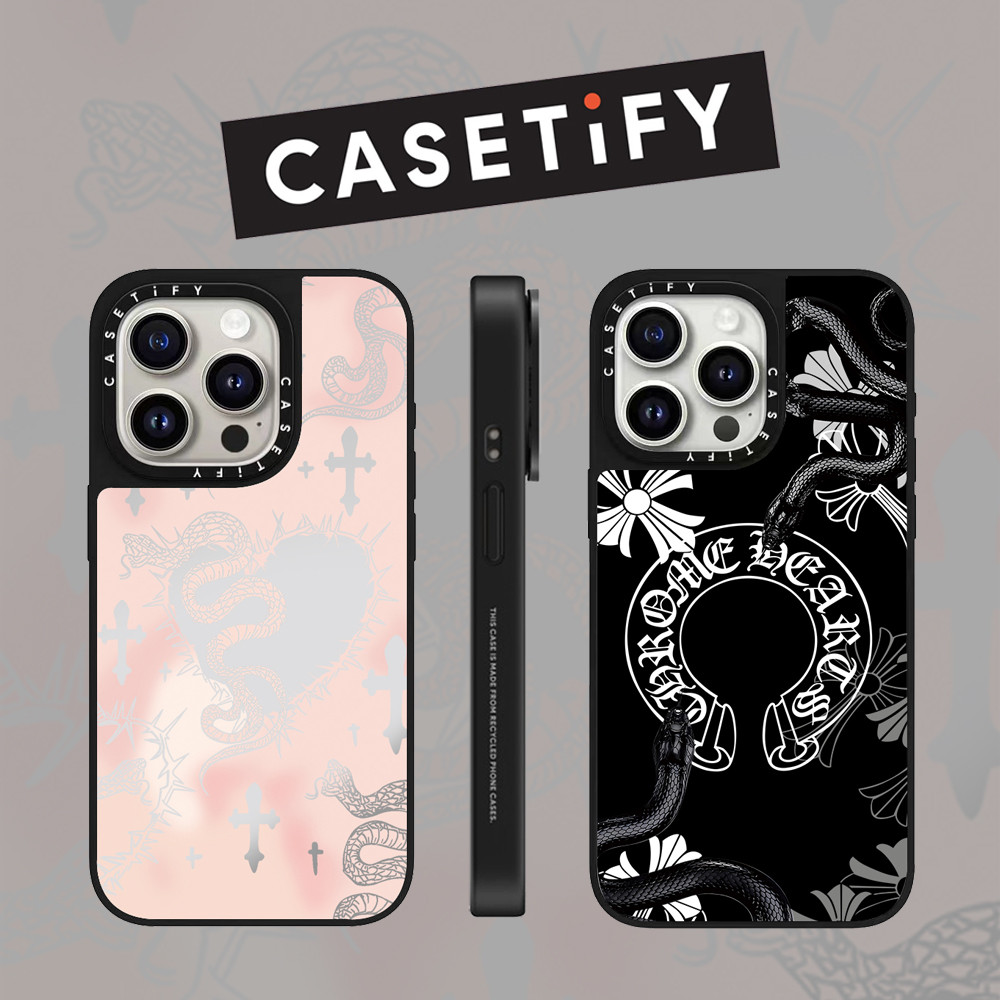 CASETIFY Graffiti Chrome Hearts snake mirror face Phone Case For iPhone ...