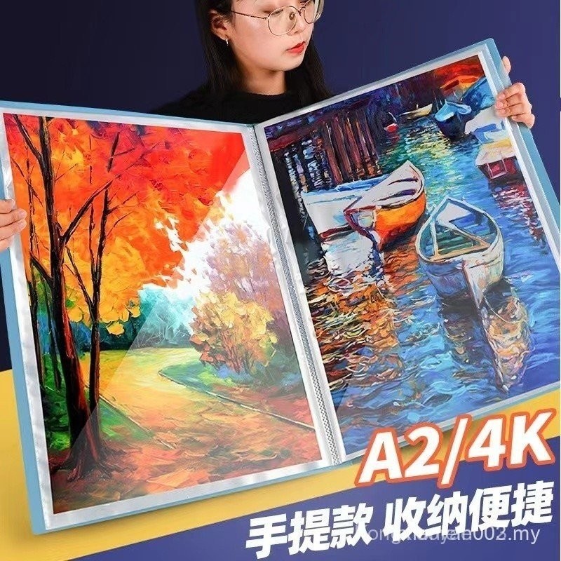 A3 Picture Folder 8-Open Poster Book Package Drawing A4 Folder A2/4K ...