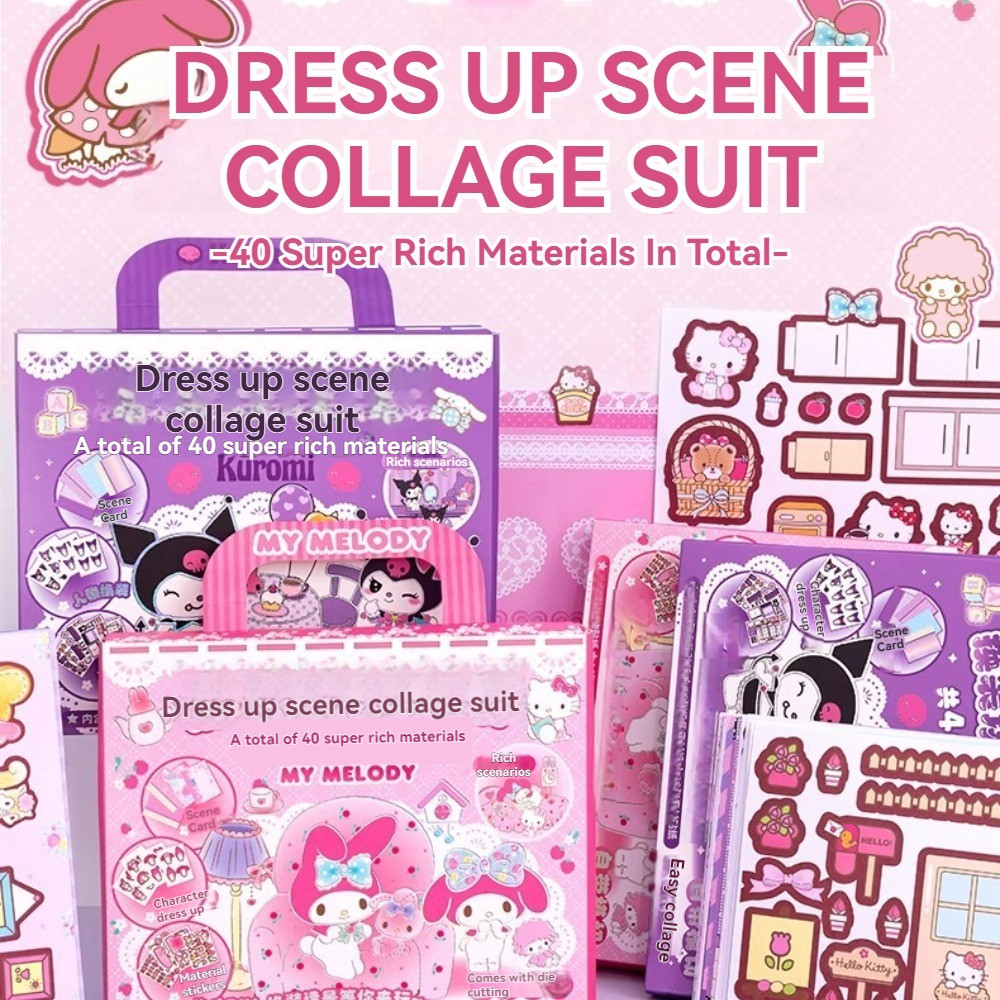 Deluxe Dress-Up Sticker Set 3D Scene Collage Stickers Art Gift Box Kit ...