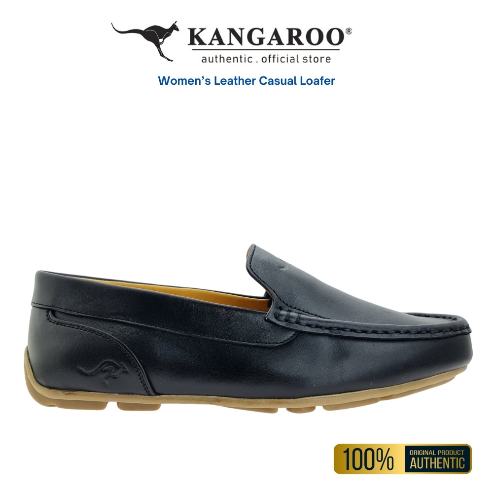 KANGAROO Original Women's Genuine Cow Leather Slip On- 5093-A8-Black ...