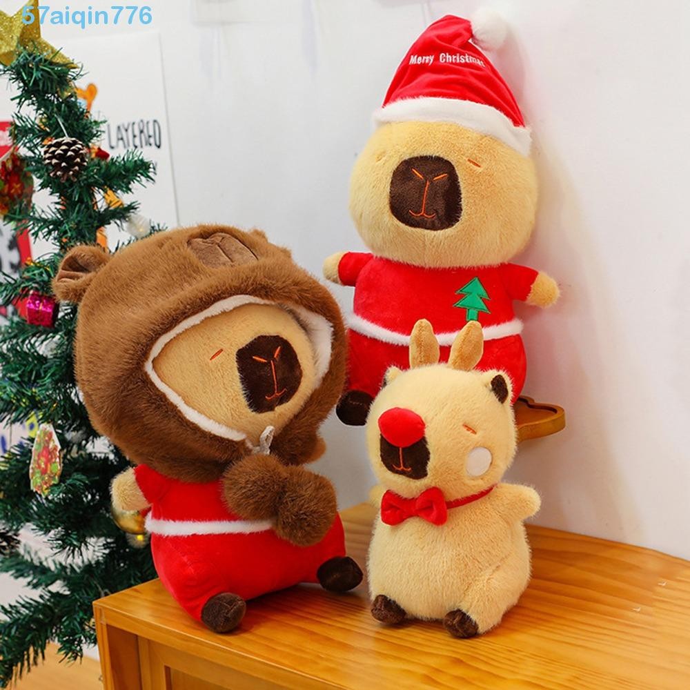 AIQIN Capybara Plush Doll, Elk Santa Claus Capybara Plush Toy, Creative ...