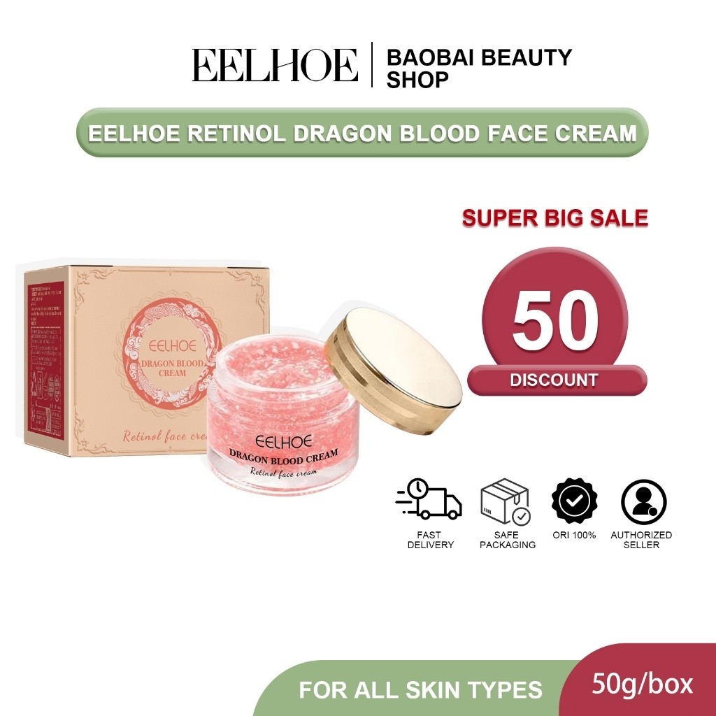 EELHOE Retinol Dragon Blood Face Cream 50g Anti Aging Moisturizing Brightening Skin Collagen ...